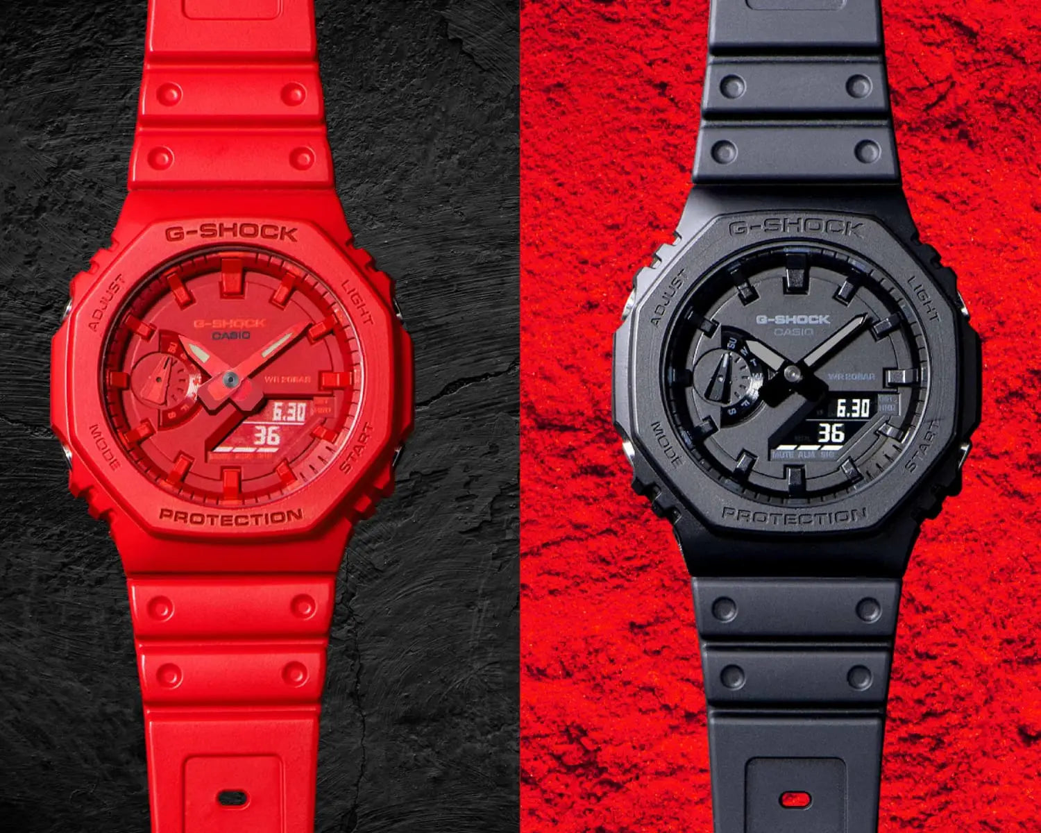 Casio G-Shock 2100 Carbon Square: GA2100-1A1/GA2100-4A – Solestop.com