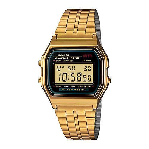 Casio Classic Collection Digital Metal Watch Gold Black – Solestop.com